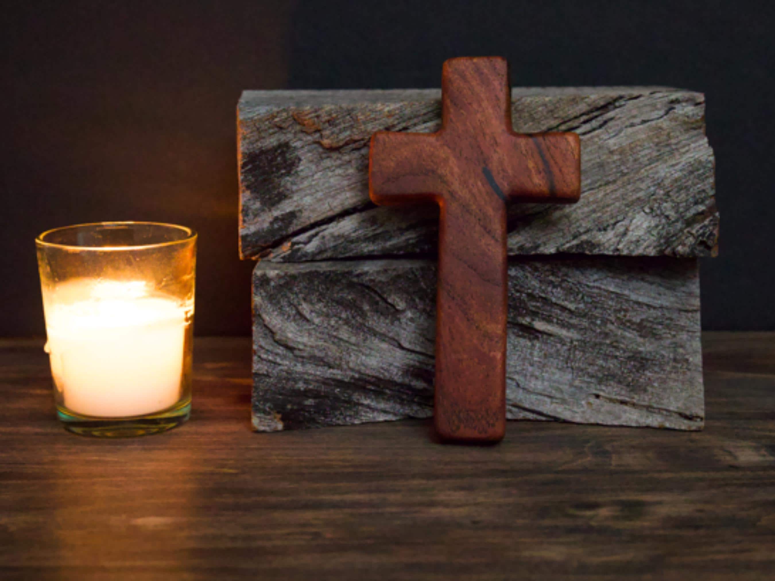 Life Cross Hand Held Mesquite Wood Heart Hand Engraved Faith, Religious ...