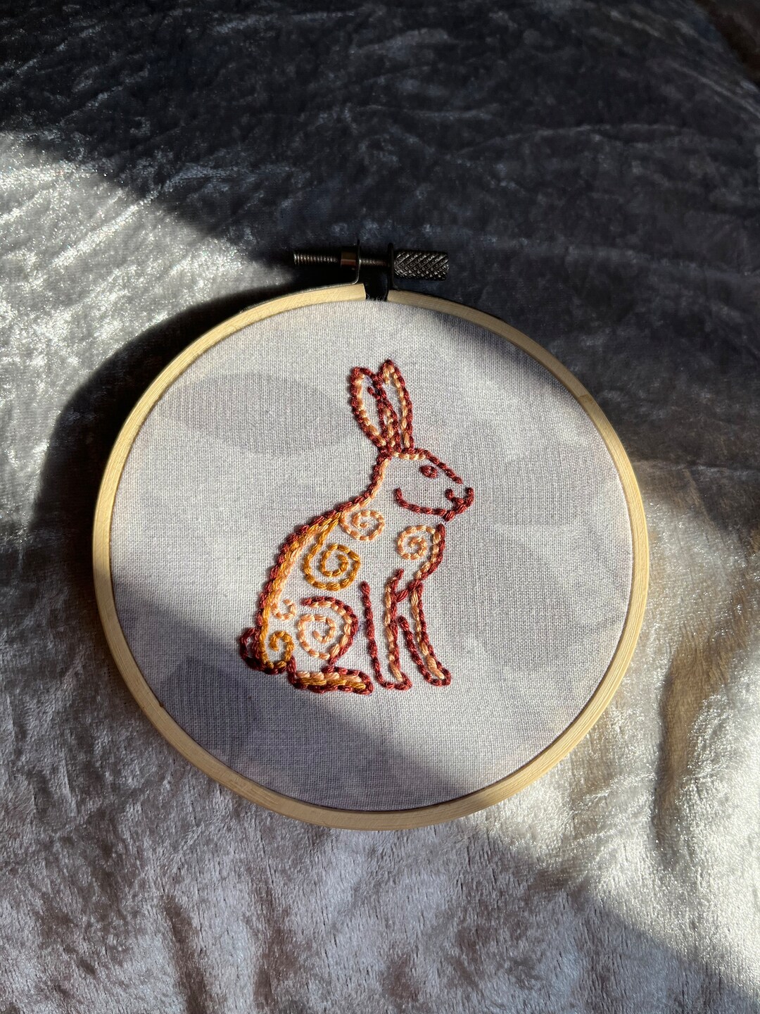 Embroidered Hoop, Sewn Art, Hare, Wildlife, March Hare, Embroidered Art ...