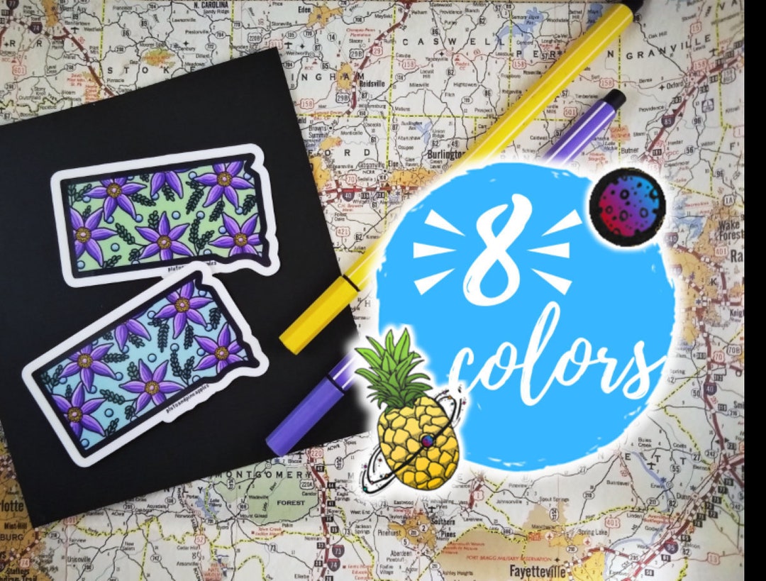 South Dakota Flower Sticker | Souvenir & Travel Sticker | Floral Hand ...