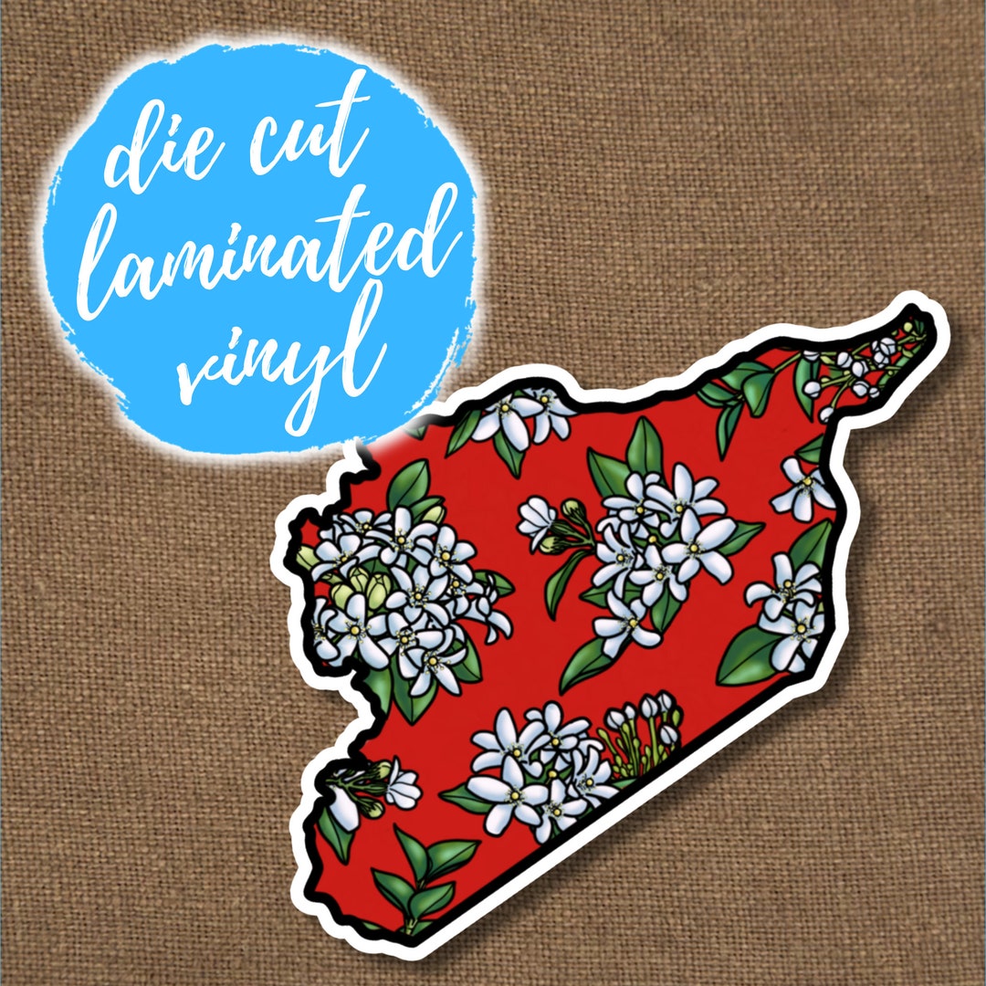 Syria National Flower Sticker | Jasmine Flower Design | Travel Passport ...