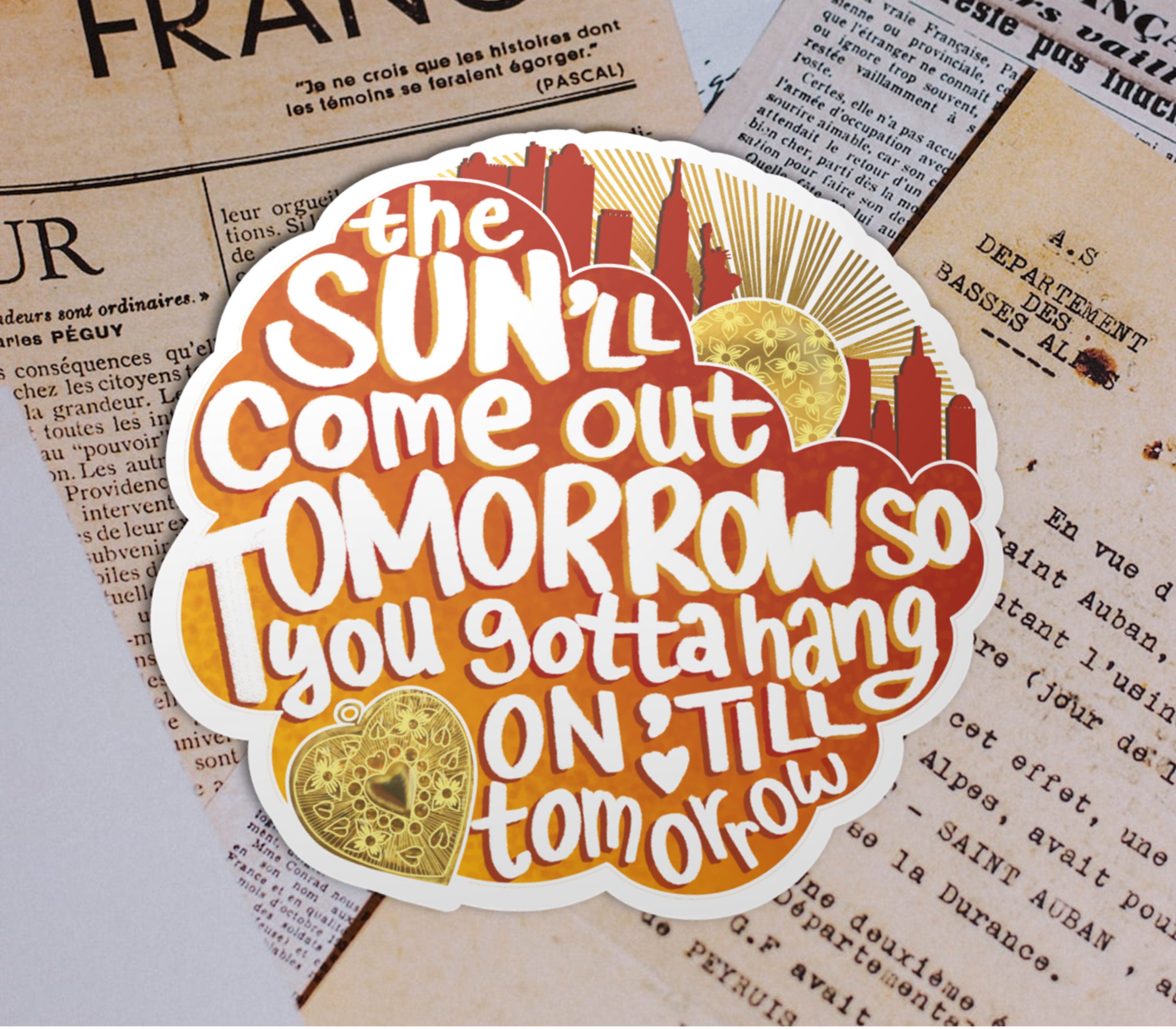 Annie the Musical Inspired Sticker Broadway Sticker Tomorrow Maybe NYC ...