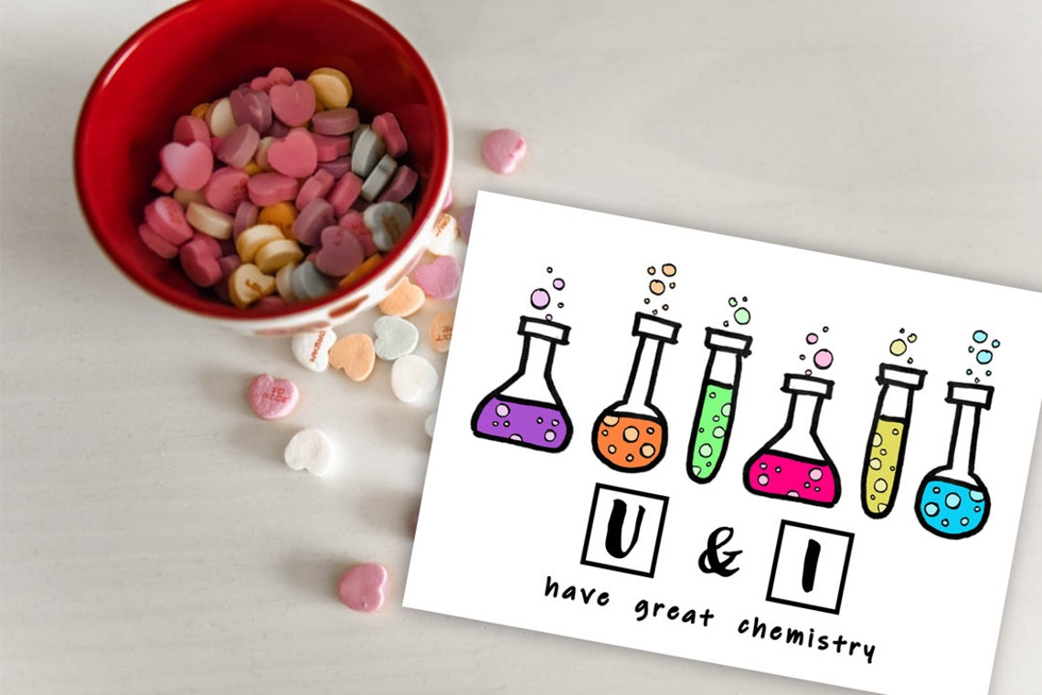Valentines Day Card Chemistry Valentines Card Unique | Etsy