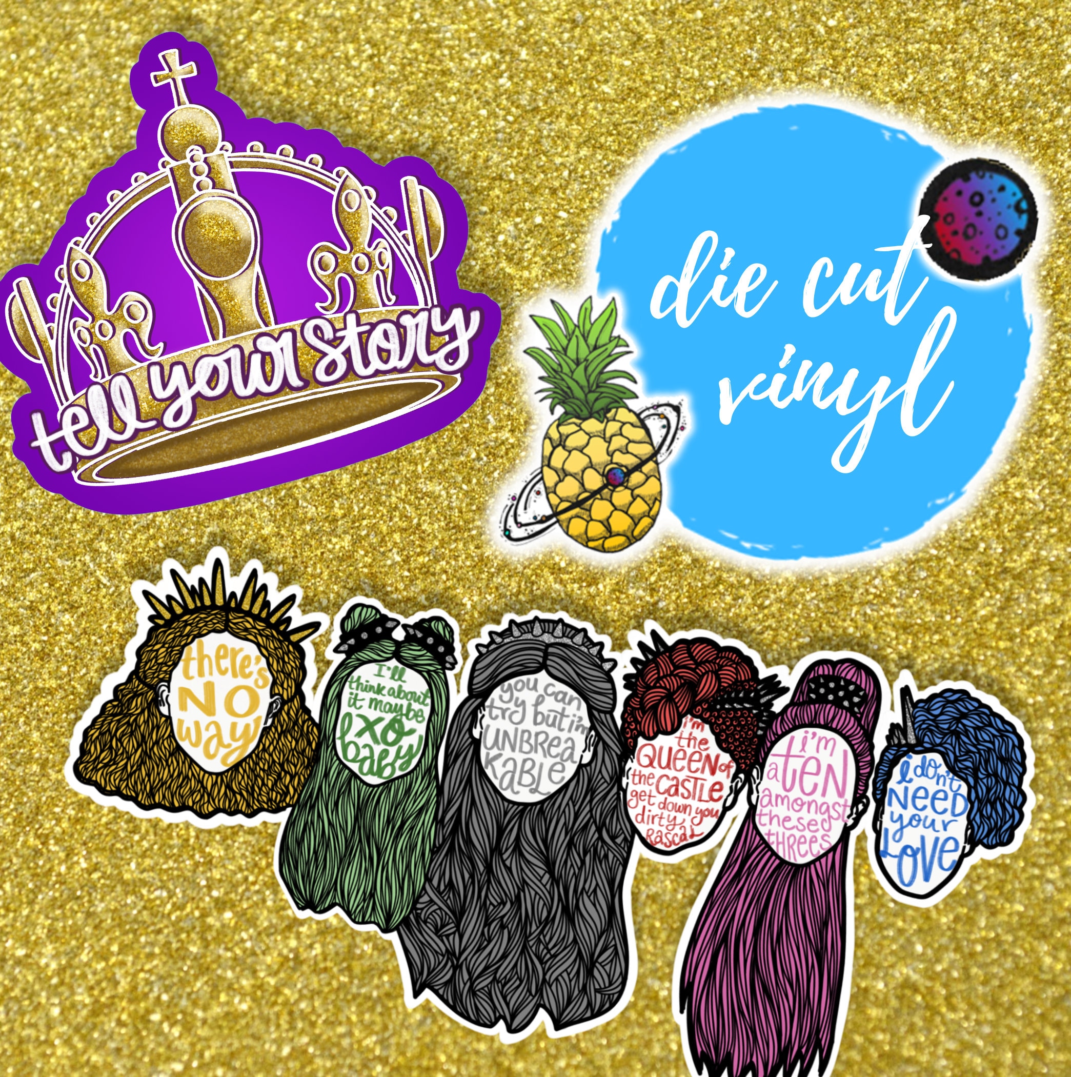 SIX the Musical Inspired Sticker Broadway Sticker Queen Stickers Crown ...