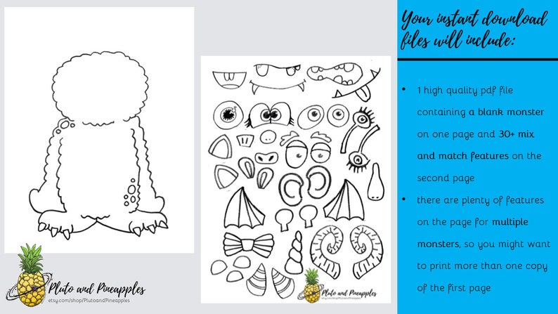 Make Your Own Monster Activity Printable Halloween Activity - Etsy