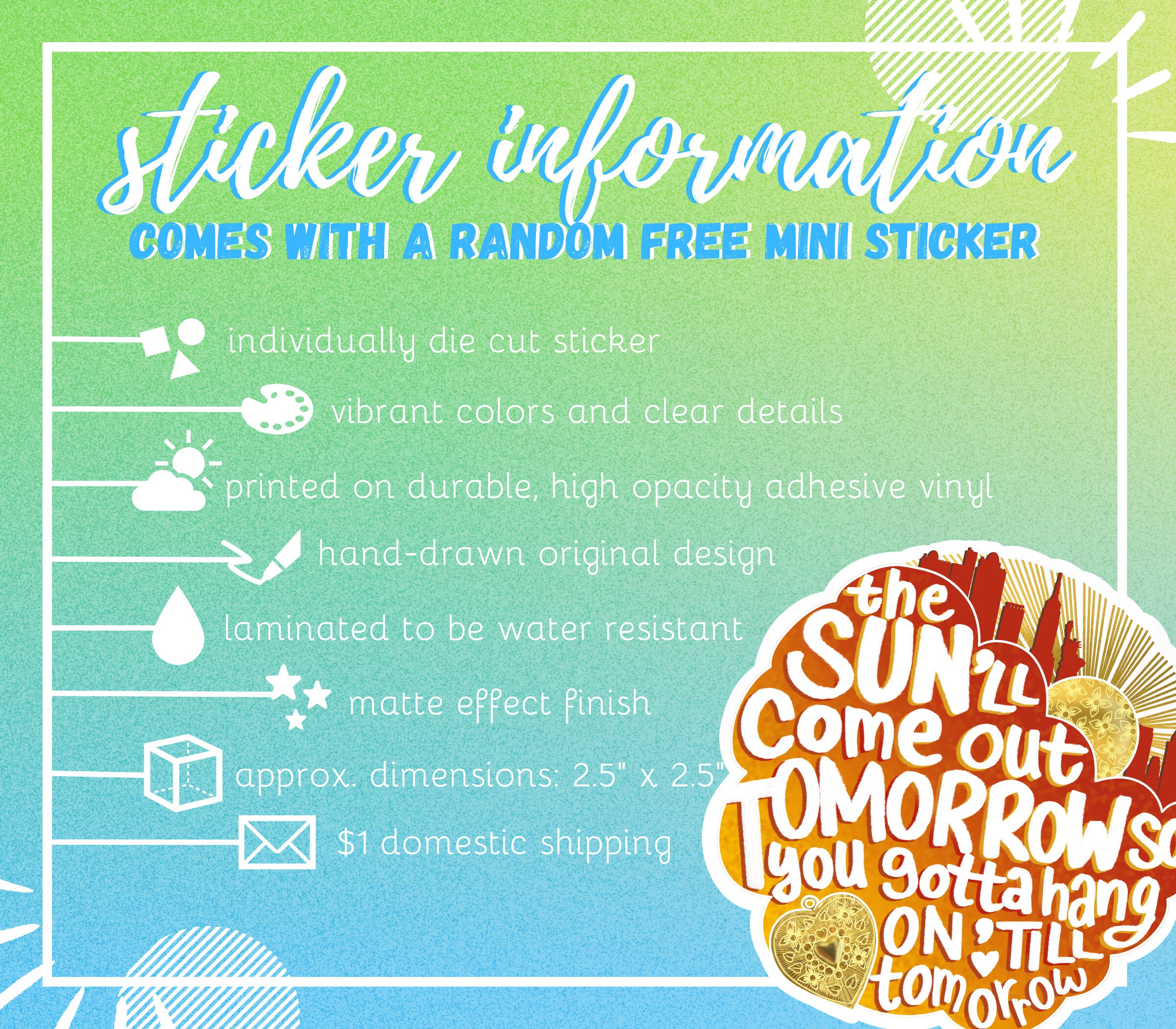 Annie the Musical Inspired Sticker Broadway Sticker Tomorrow Maybe NYC ...