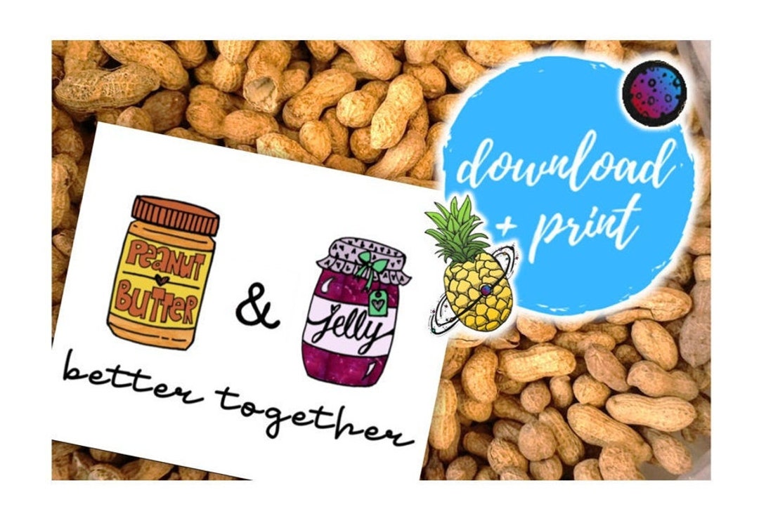 Peanut Butter and Jelly Card | Better Together | Friendship Card | Love ...