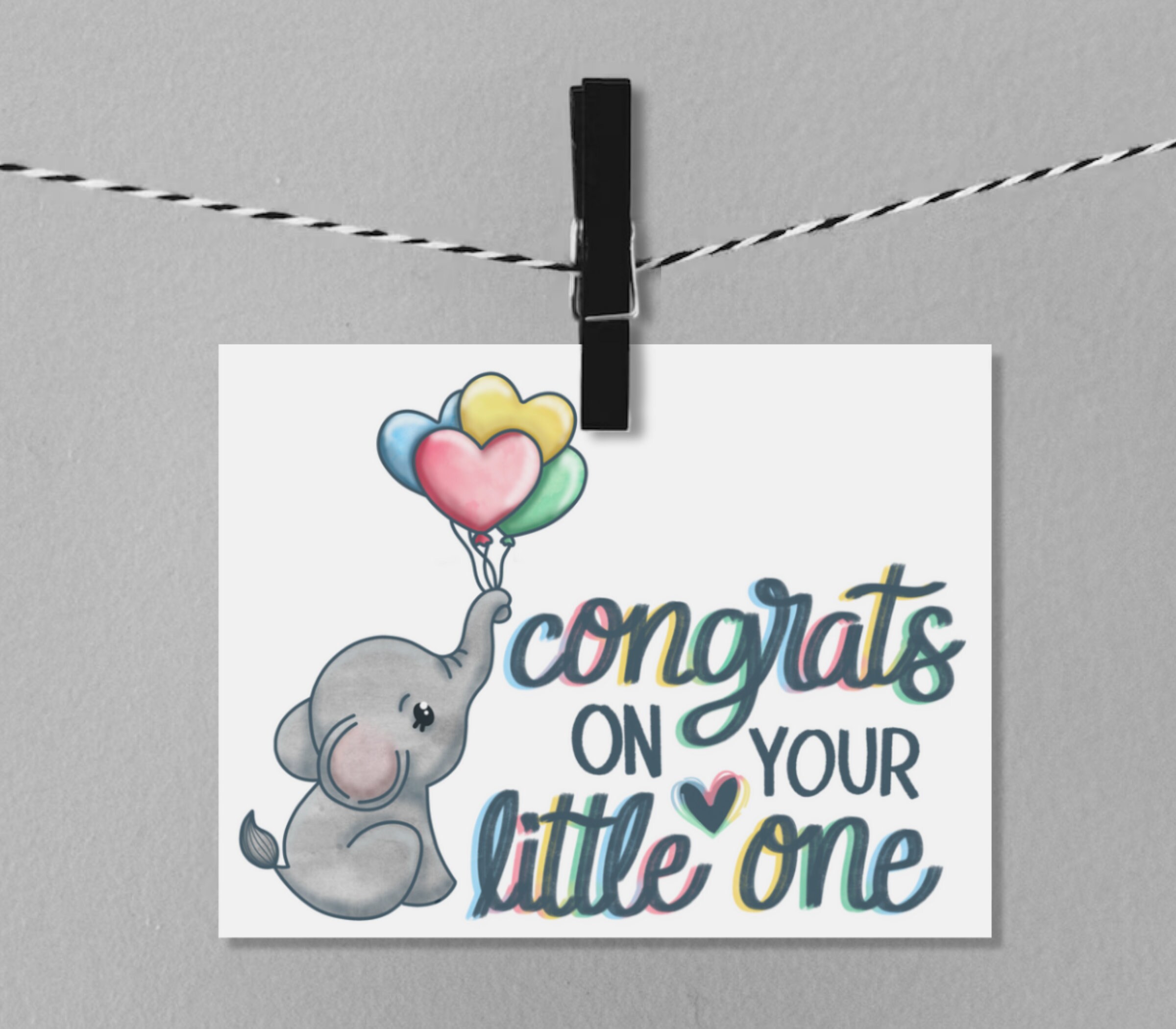 Congrats on Your Little One | New Baby Congratulations Card | Printable ...