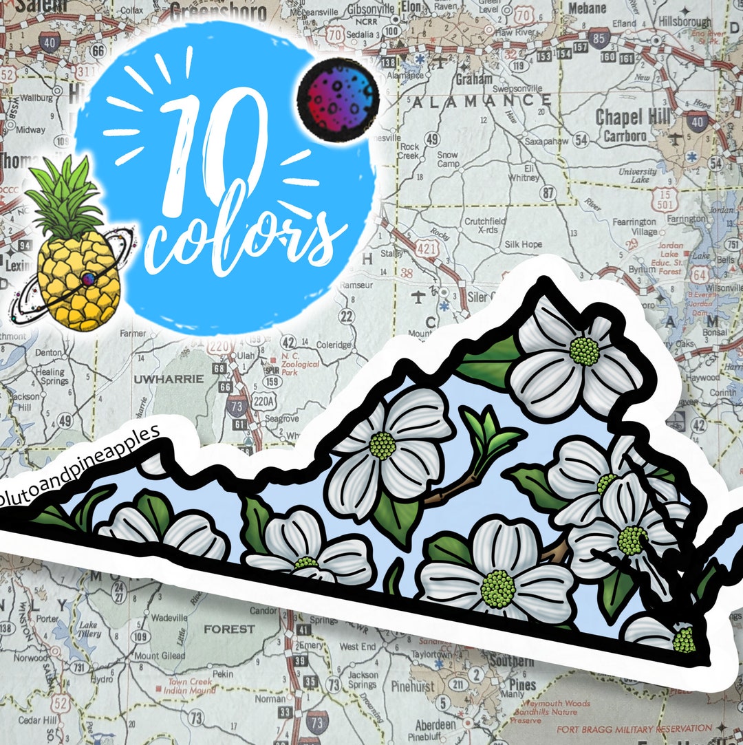 Virginia State Flower Sticker | Souvenir & Travel Sticker | Floral Hand ...