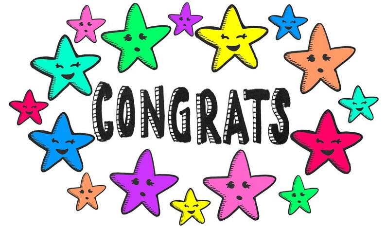 Star Congratulations Card Rainbow Star Design Card Rainbow Congrats ...