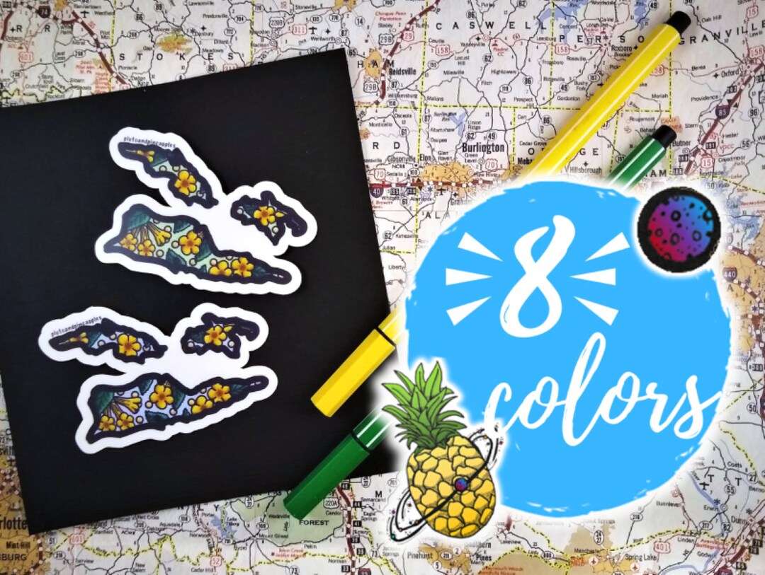 Virgin Islands Flower Sticker | Souvenir & Travel Sticker | Floral Hand ...