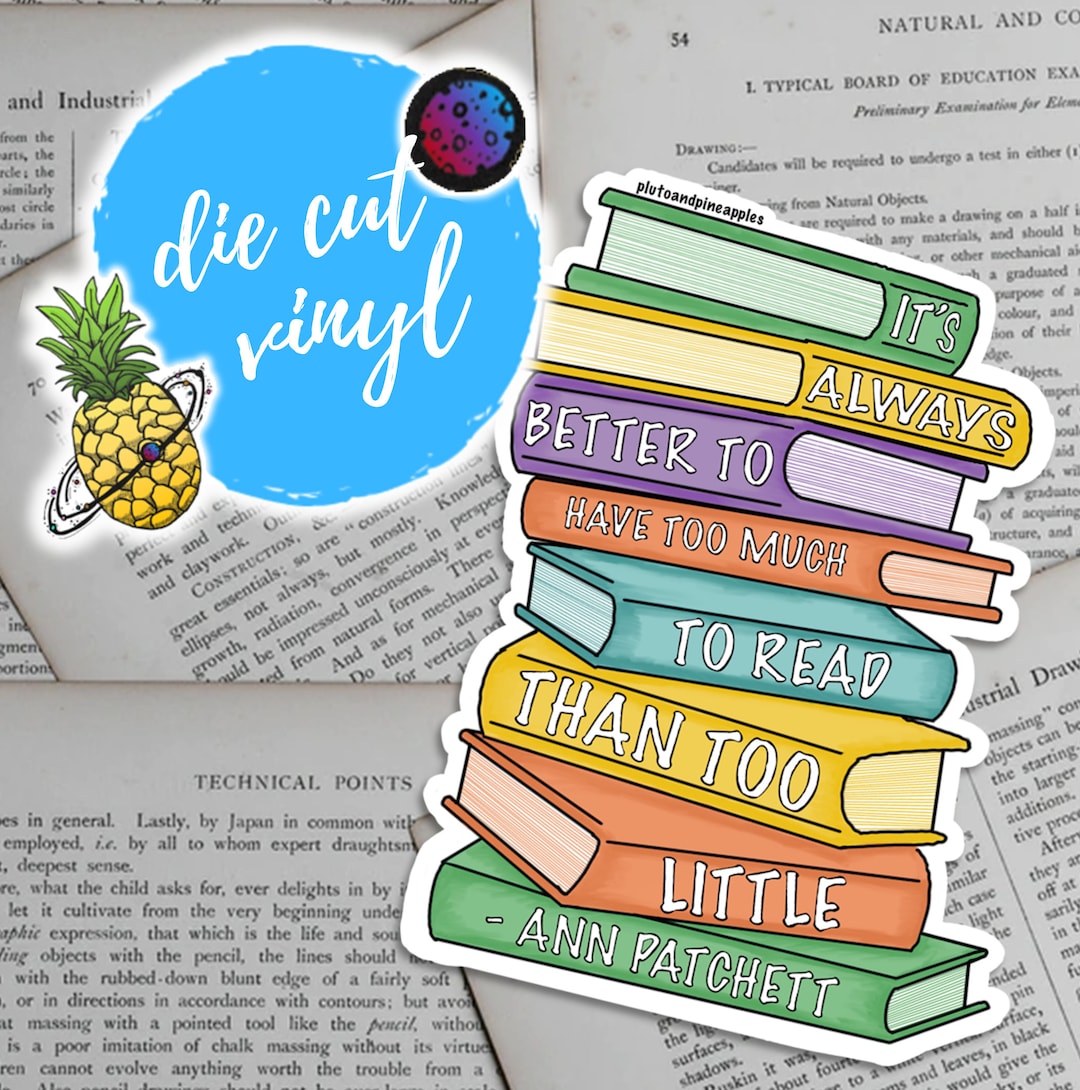 Book Quote Sticker | Reading Sticker | Book Lover Sticker | Hand Drawn ...