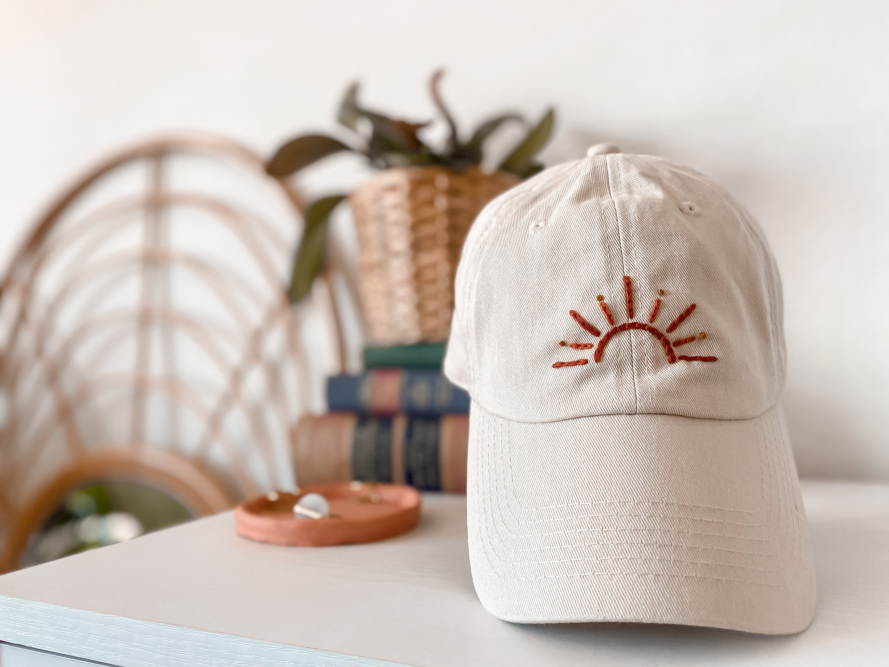 Hand Embroidered Sun Hat | Boho Dad Hat - Etsy