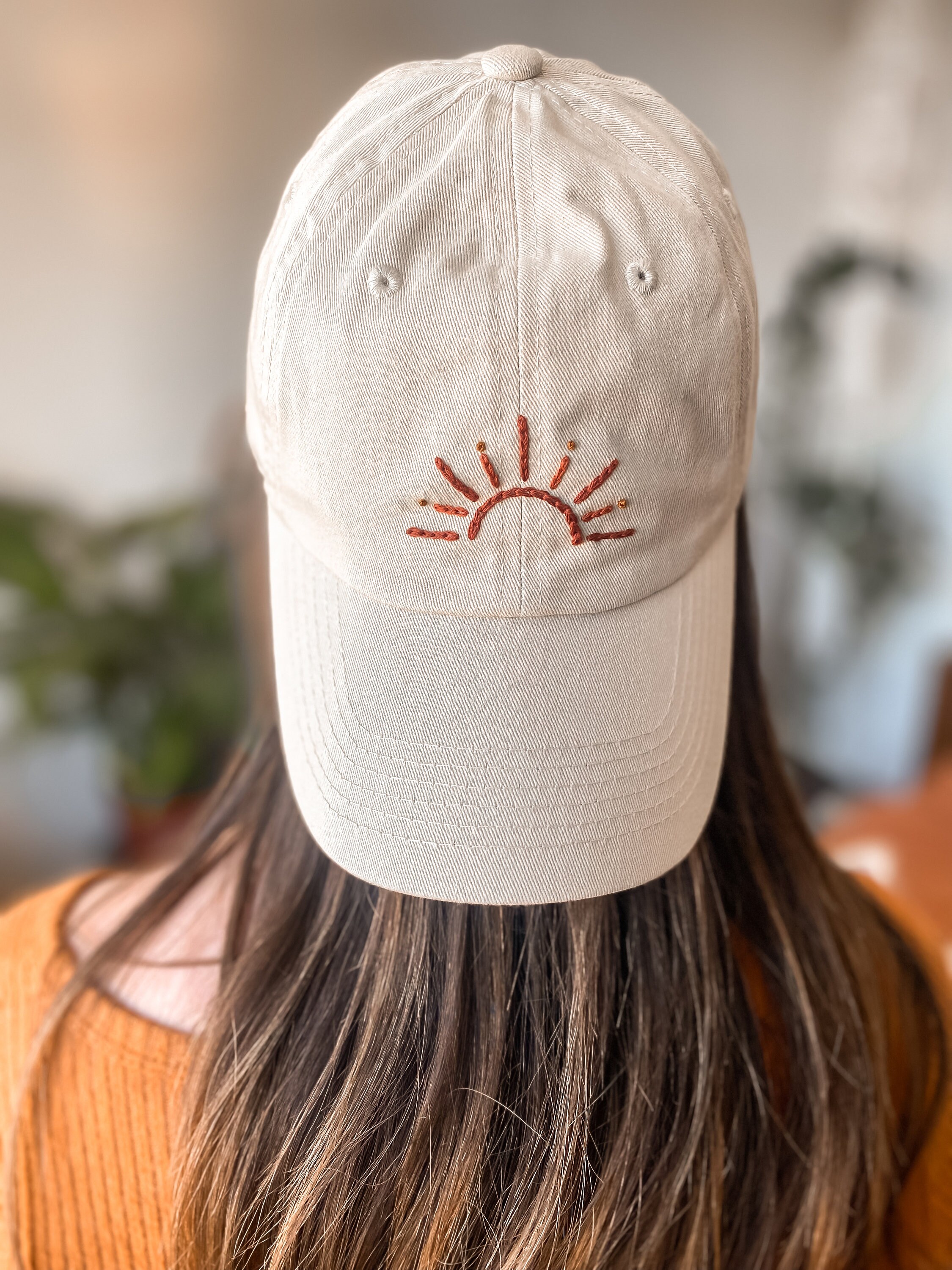 Hand Embroidered Sun Hat | Boho Dad Hat - Etsy