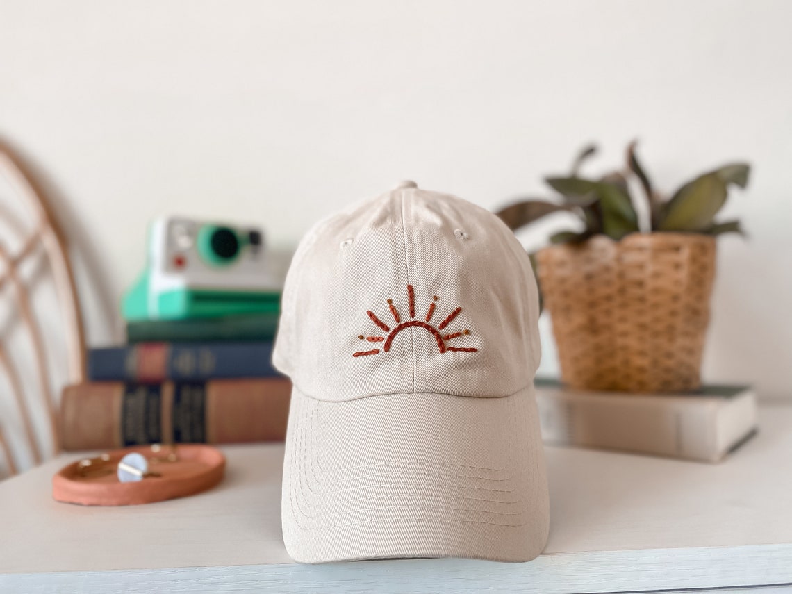 Hand Embroidered Sun Hat | Boho Dad Hat - Etsy