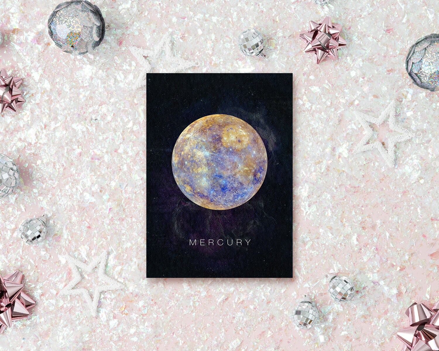 Mercury Planet Watercolor Galaxy Universe Space Orbiting Stars Solar ...