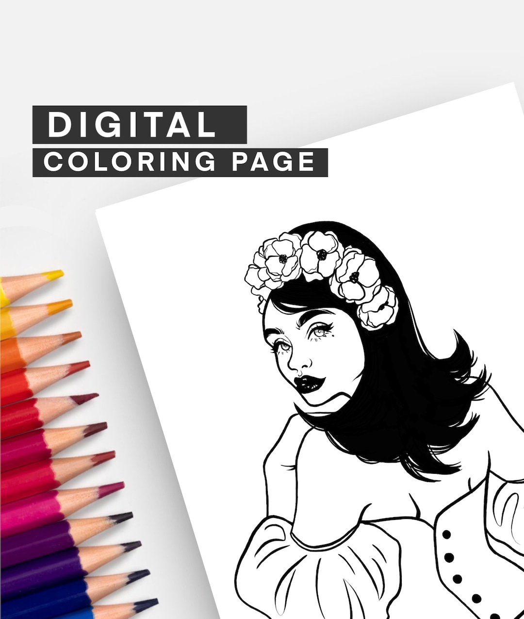Dreamy Girl Coloring Sheet Coloring Book Digital Download - Etsy