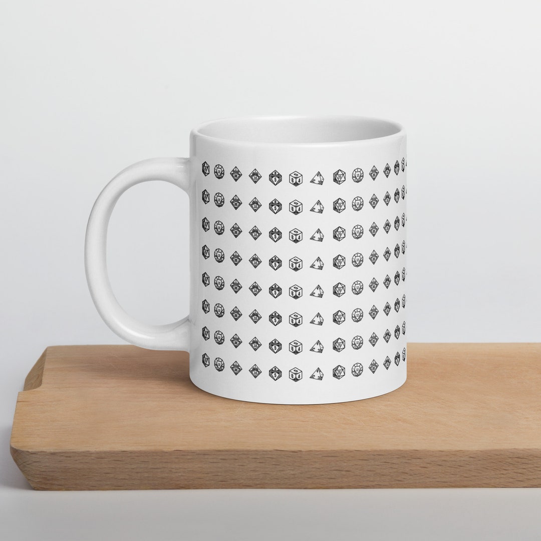 Dnd Coffee Mug, Dnd Dice Pattern Mug, Dungeons and Dragons Mug, Dnd ...