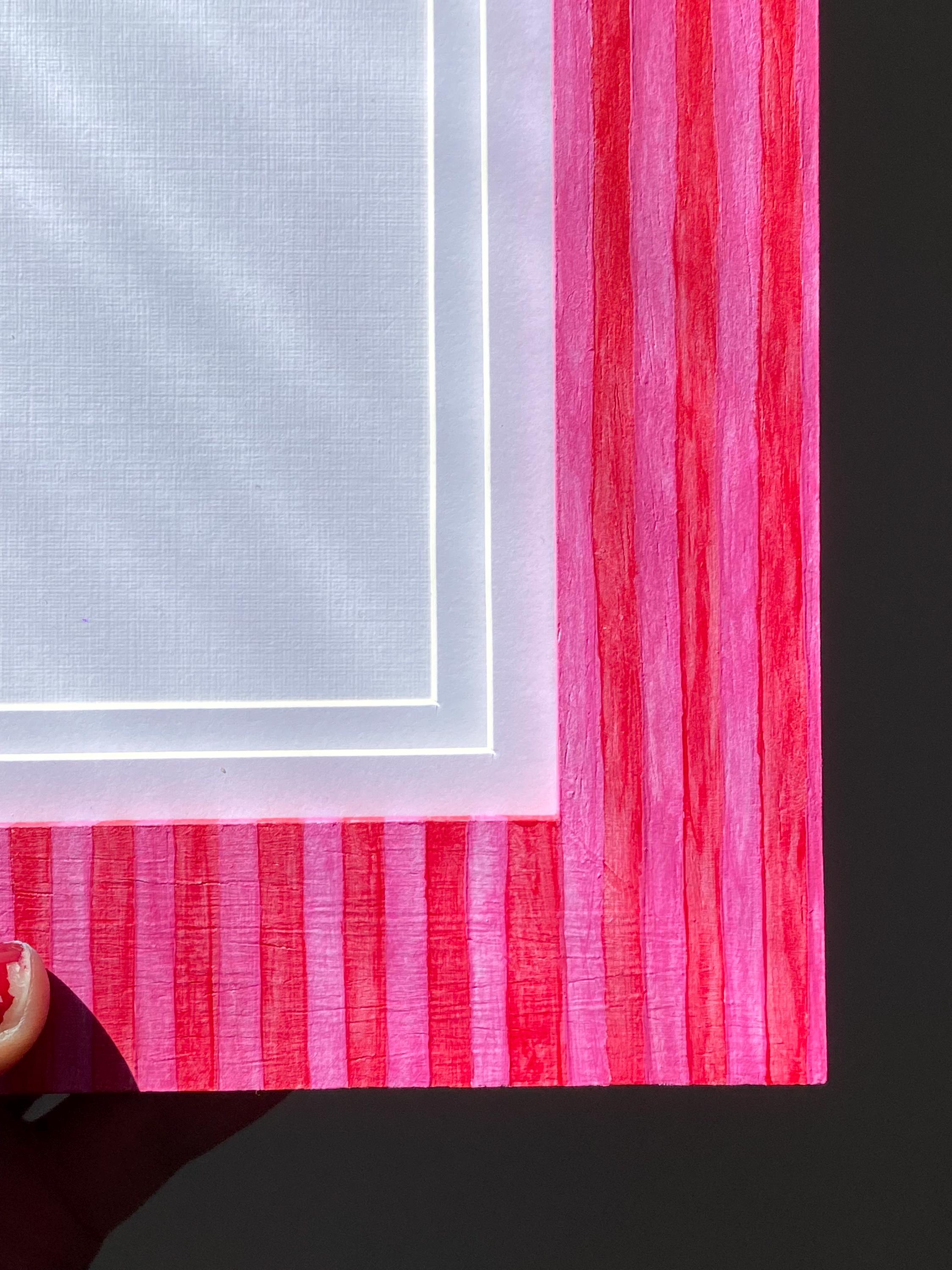 Hand Painted Red and Pink Striped Picture Frame 5x7 - Etsy