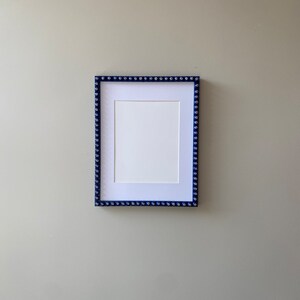 Hand Painted Navy Blue Bobbin Picture Frame With Daisies Made to Order ...