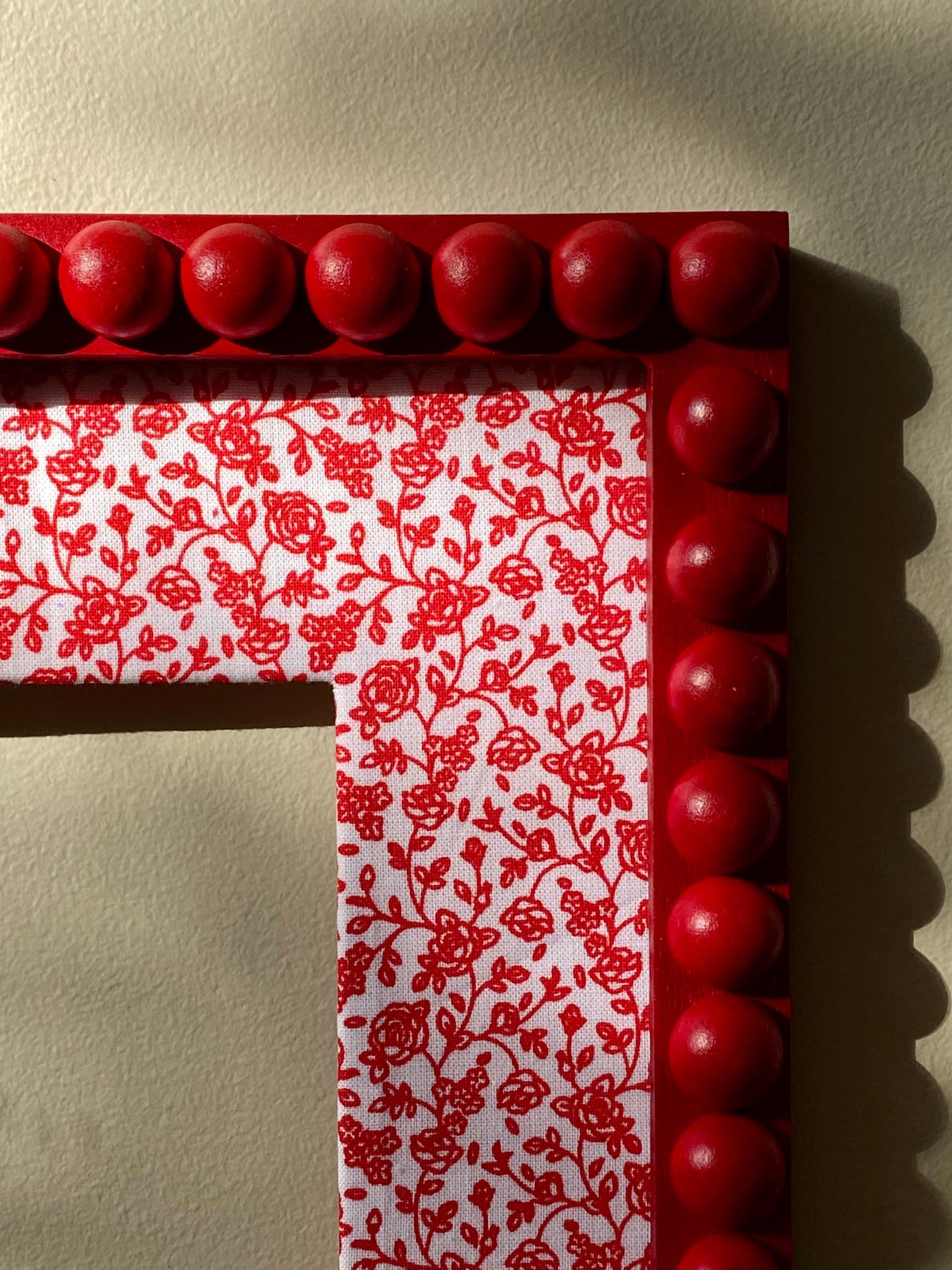Hand Painted Red Bobbin Picture Frame With Fabric-wrapped Matboard - Etsy
