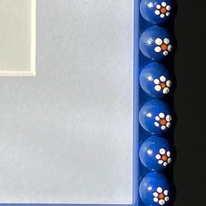 Hand Painted Navy Blue Bobbin Picture Frame With Daisies | Made to ...