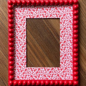 Hand Painted Red Bobbin Picture Frame With Fabric-wrapped Matboard - Etsy