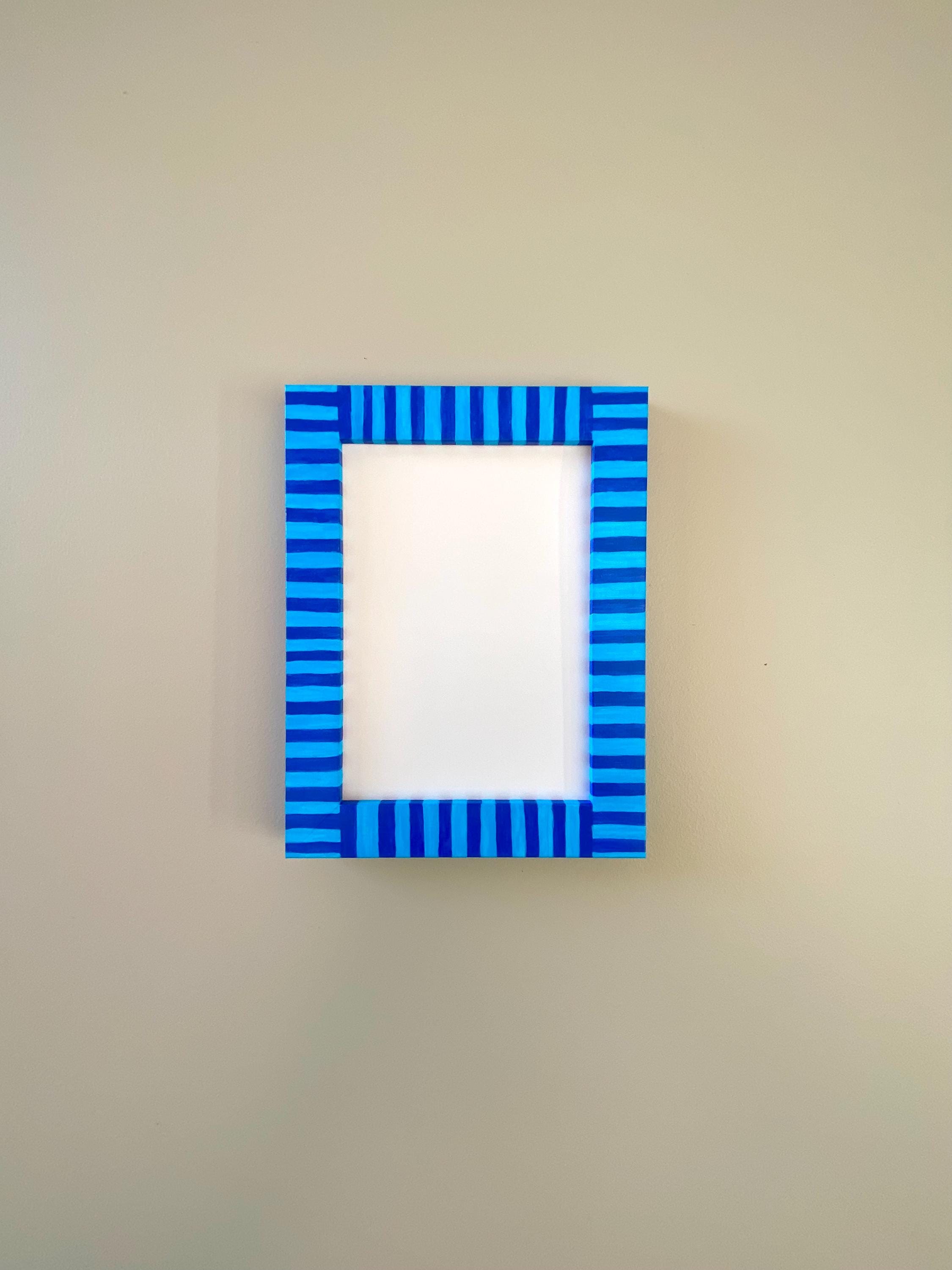 Hand Painted Blue Striped Picture Frame 5x7 - Etsy