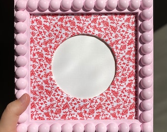 Hand Painted Red Bobbin Picture Frame With Fabric-wrapped Matboard - Etsy