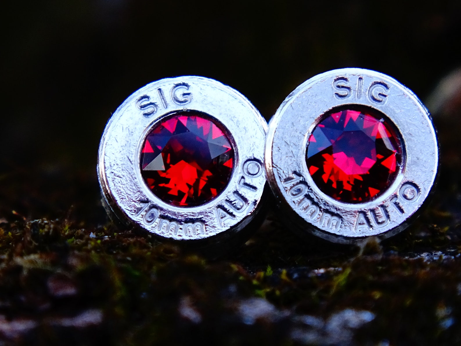 Bullet Earrings Garnet Red - Etsy