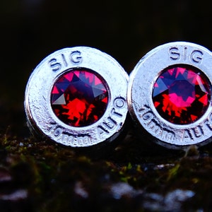 Bullet Earrings Garnet Red - Etsy