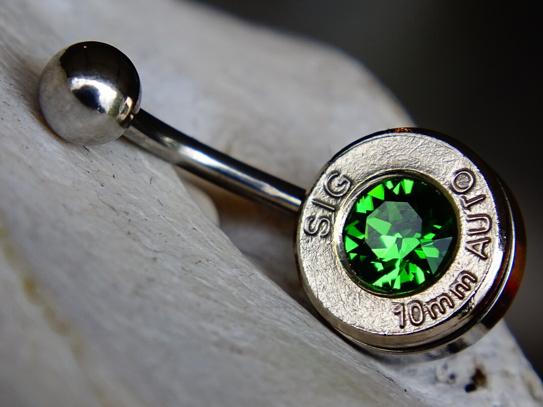 Bullet Navel Ring Belly Button Ring Bright Green - Etsy