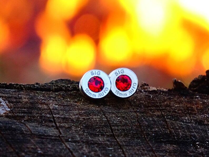 Bullet Earrings Garnet Red - Etsy