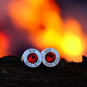 Bullet Earrings Garnet Red - Etsy