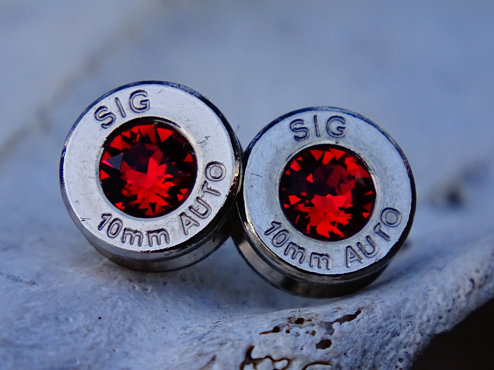 Bullet Earrings Garnet Red - Etsy