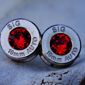 Bullet Earrings Garnet Red - Etsy