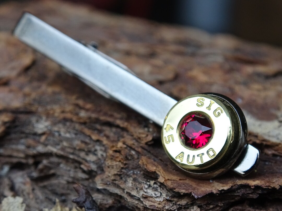 Bullet Tie Clip Two Tone 45 ACP Ruby - Etsy