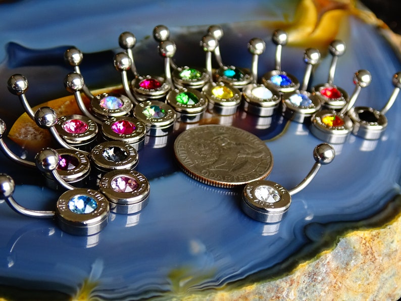 Bullet Navel Ring Belly Button Ring Pink Tourmaline - Etsy