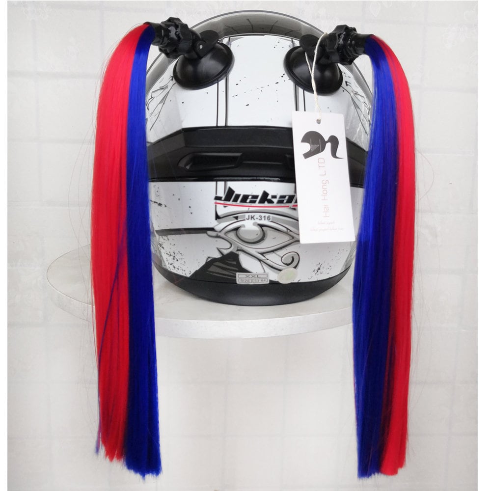 New Wig Helmet Pigtails Motorcycle Bicycle Helmet Ponytails - Etsy