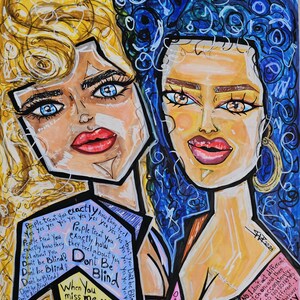 Painting Art Mixed Media on Paper Framed: KARMA and CHARMA - Etsy