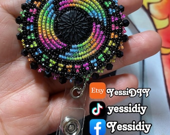 Handmade Beaded ID Badge Reel - Etsy