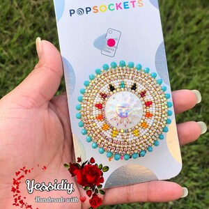 Handmade Beaded Popsocket, Earrings, and ID Badge - Etsy