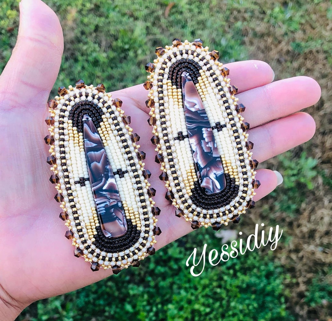 Handmade Beaded Earrings With Fingernail Post - Etsy