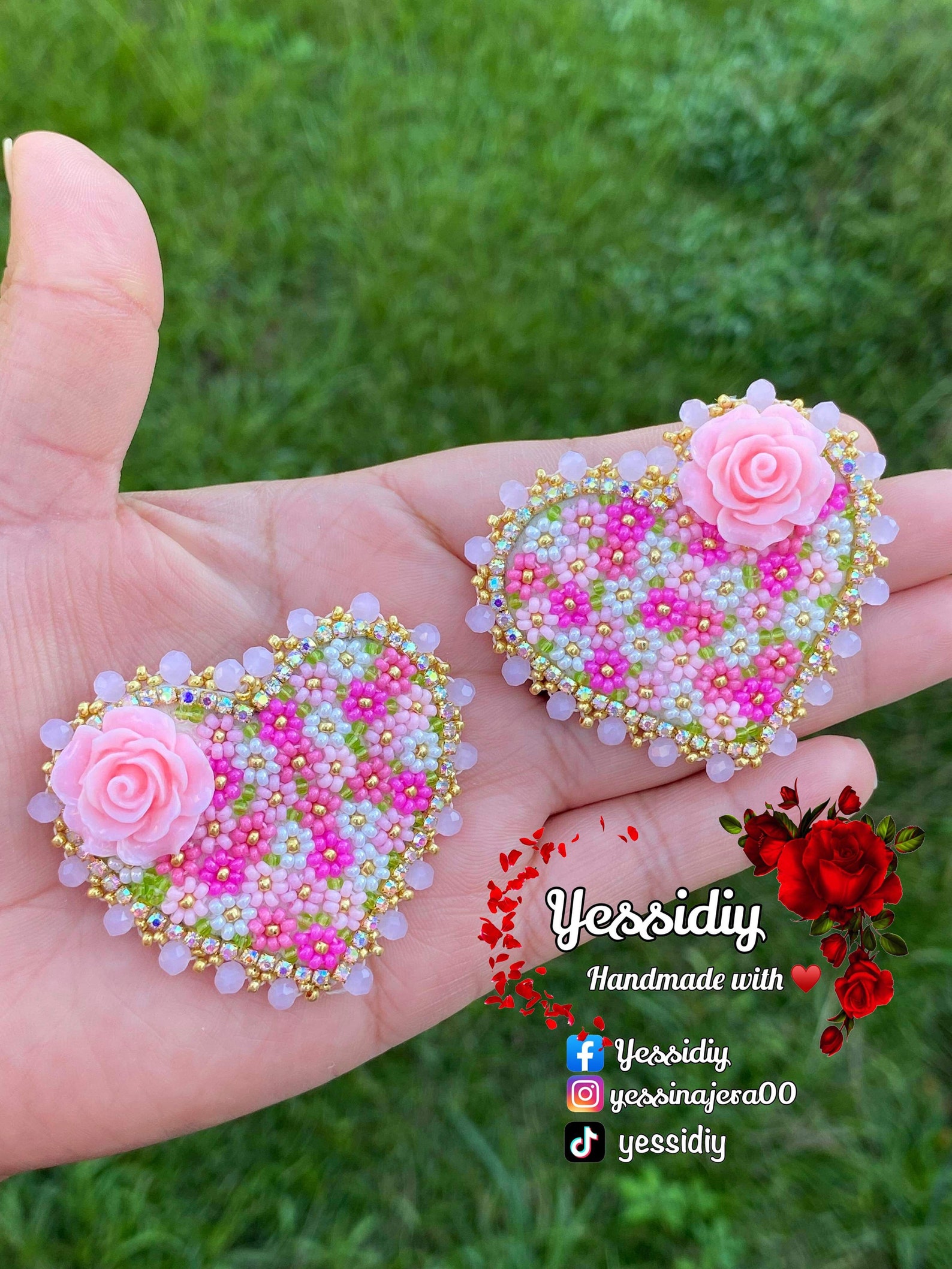 Handmade Beaded Earrings With Fingernail Post. - Etsy