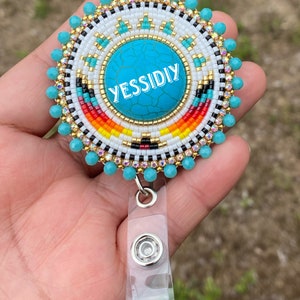 Beaded ID Badge Reel - Etsy