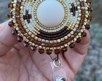 Handmade Beaded ID Badge Reel - Etsy