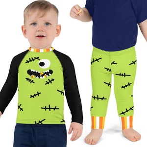 Silly Halloween Monster Face Kids Costume Athletic Candy Corn Stitches ...