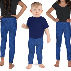 Blue Furry Animal Print Costume Kids Spandex Halloween Cosplay Leggings ...