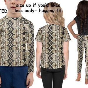 Snake Print Athletic Kids Costume Halloween Beige Scales Animal Pattern ...