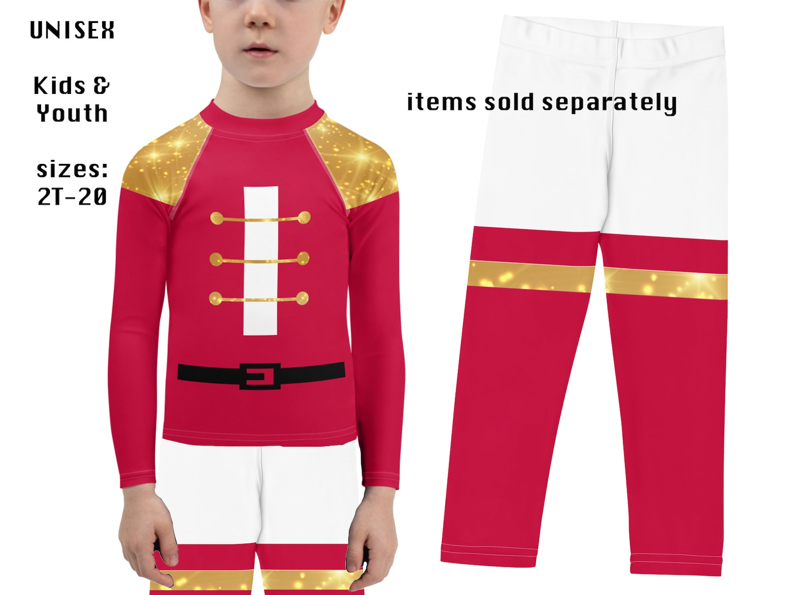 Christmas Toy Soldier Nut Cracker Costume Kids Athletic Leggings Pants ...