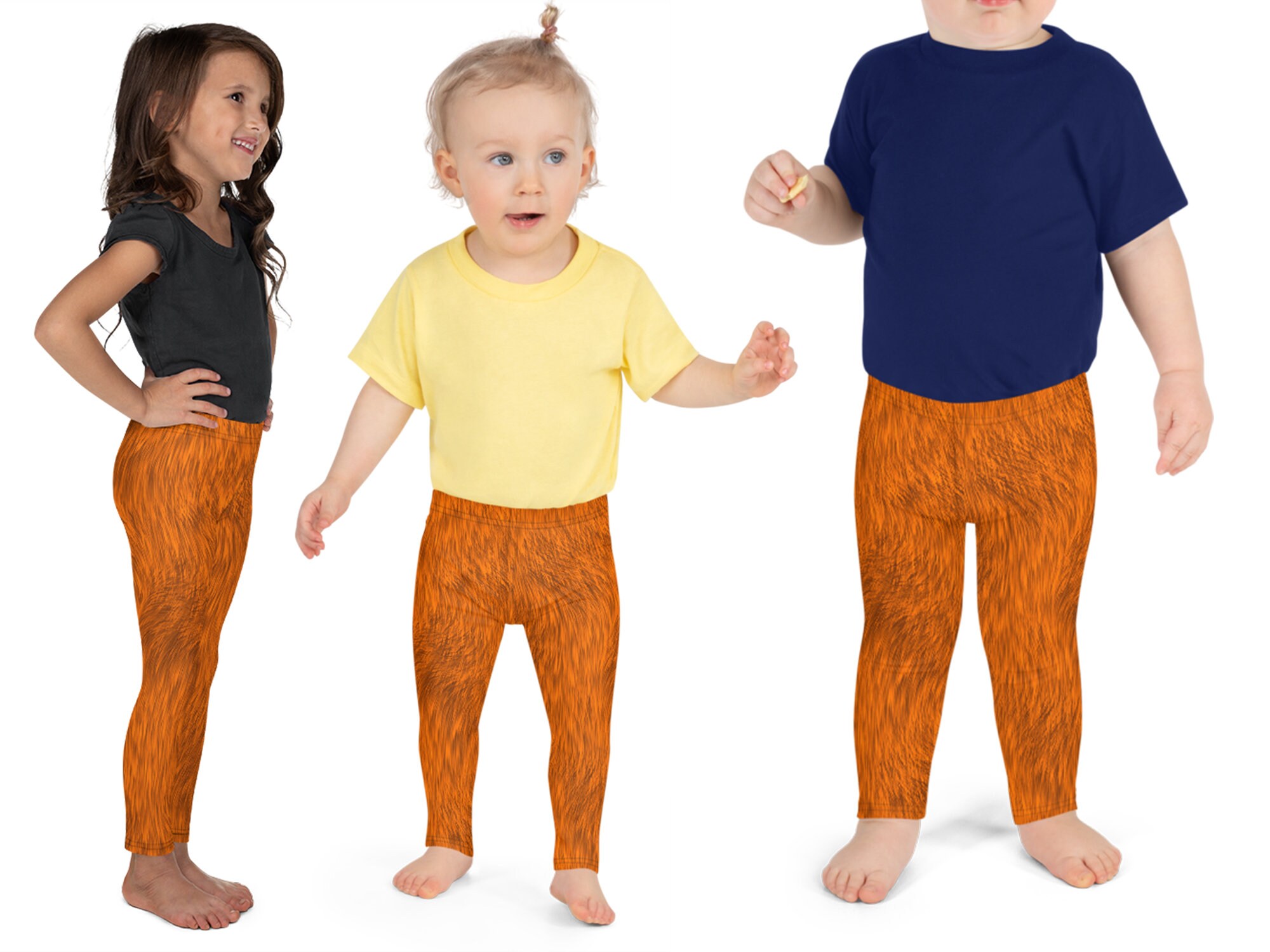 Orange Fox Furry Kids Costume Halloween Animal Print Cosplay Spandex ...